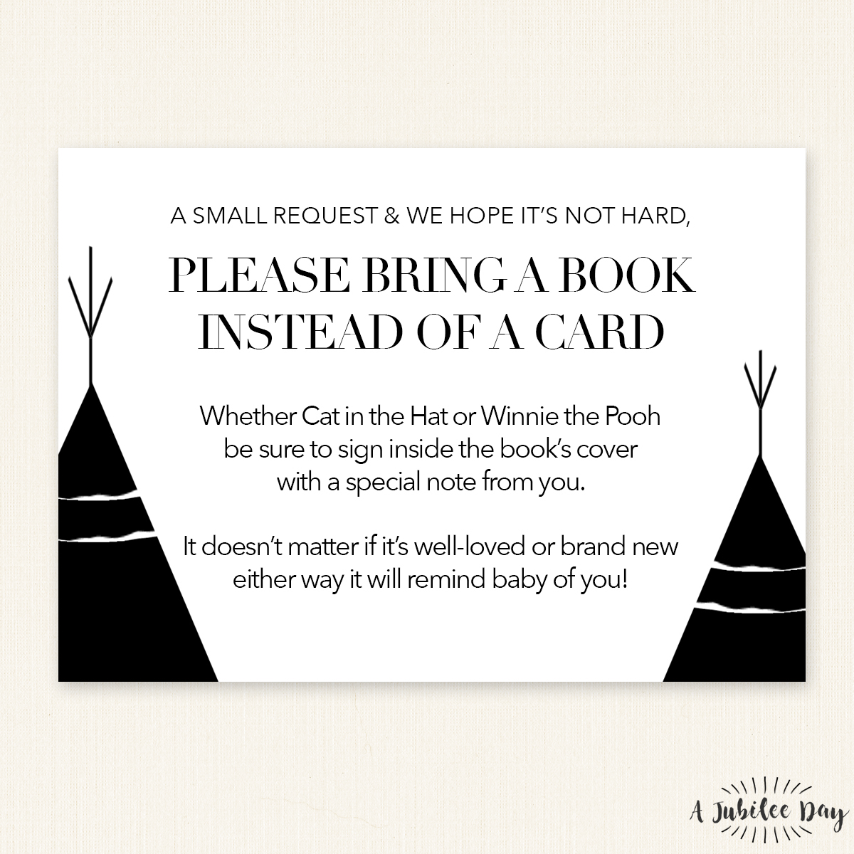 Bring Book Request Card (6 Designs!) - A Jubilee Day