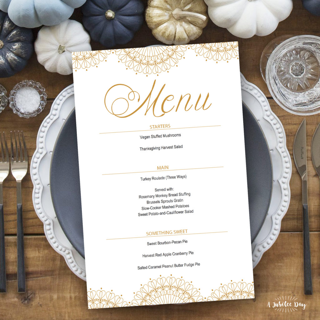 Golden Menu Card - A Jubilee Day