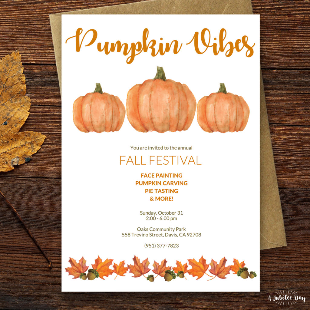Fall Invitation - A Jubilee Day