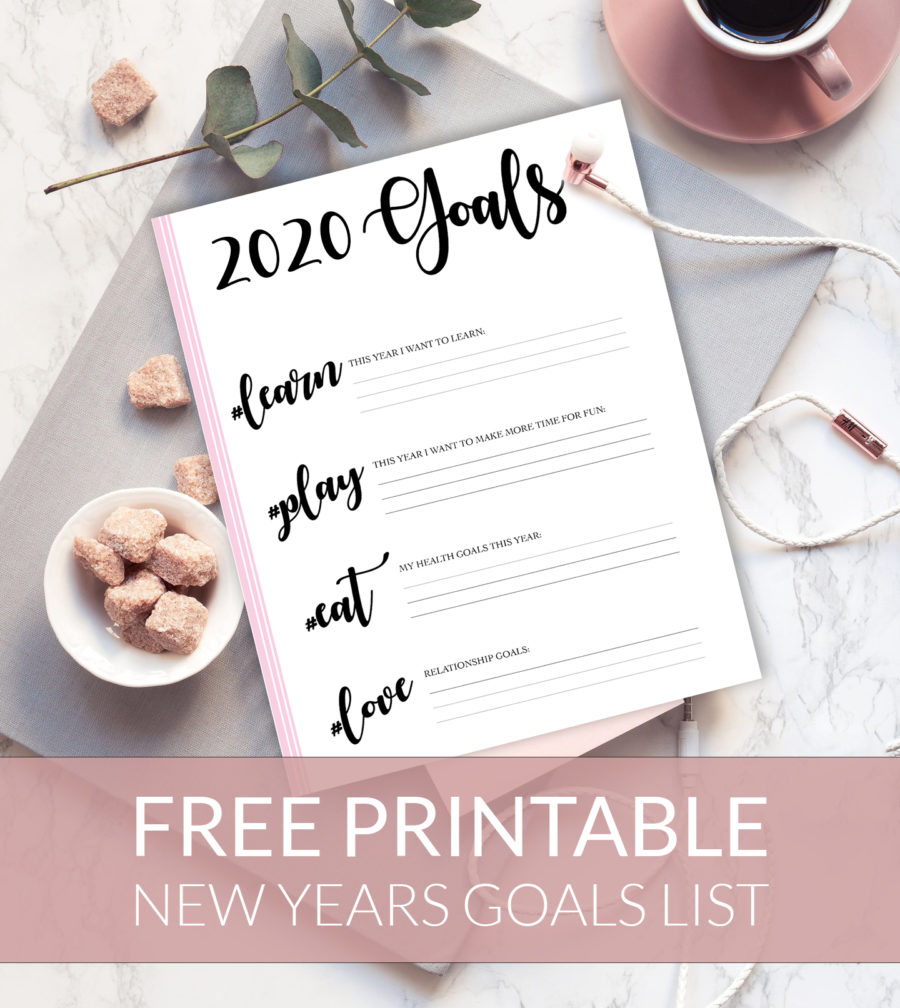 Free Printable New Years Goals List - A Jubilee Day